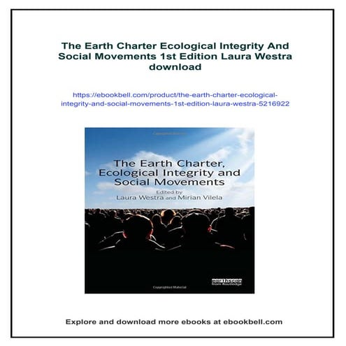 The Earth Charter Ecological Integrity And Social Movements 1st Edition ...