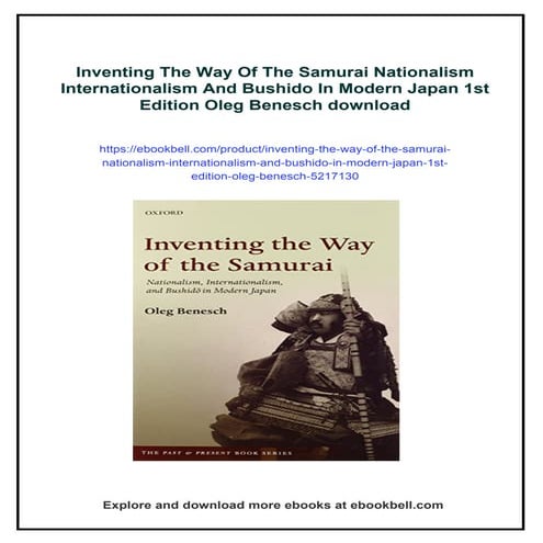 Inventing The Way Of The Samurai Nationalism Internationalism And ...