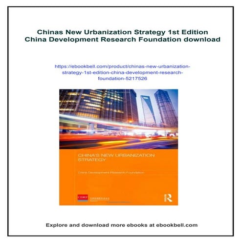Chinas New Urbanization Strategy 1st Edition China Development Research ...