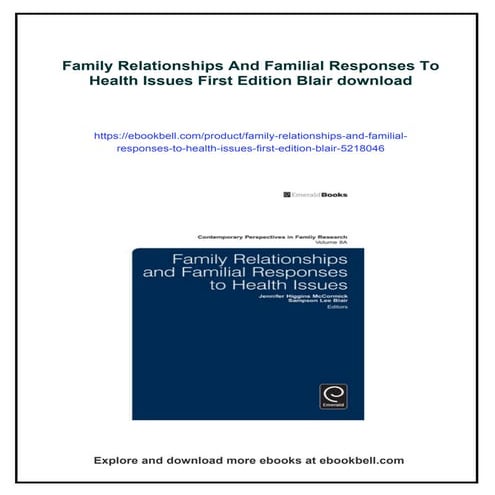 Family Relationships And Familial Responses To Health Issues First ...