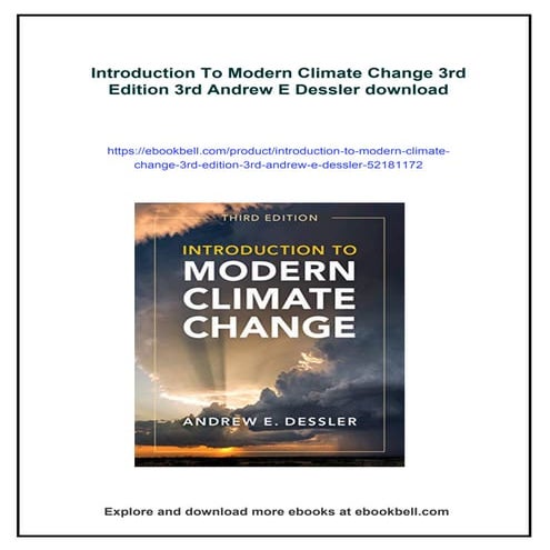 Introduction To Modern Climate Change 3rd Edition 3rd Andrew E Dessler ...