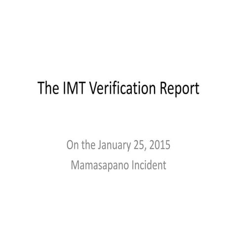 IMT Verification Report Summary | PPT