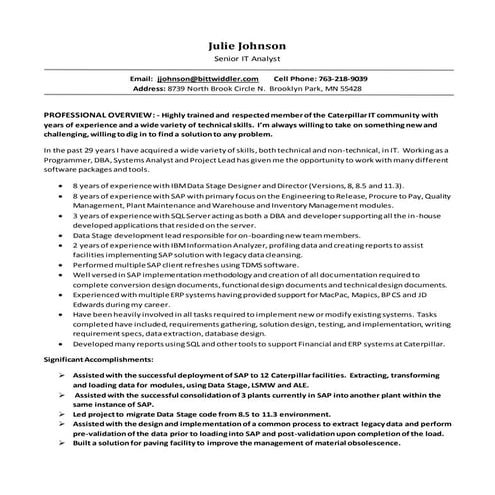Julie Johnson Resume | DOCX