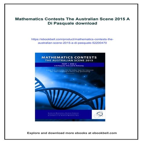 Mathematics Contests The Australian Scene 2015 A Di Pasquale | PDF