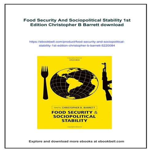 Food Security And Sociopolitical Stability 1st Edition Christopher B ...