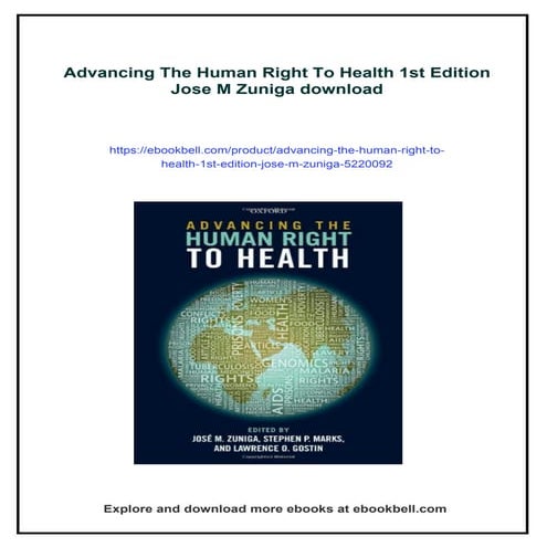 Advancing The Human Right To Health 1st Edition Jose M Zuniga | PDF