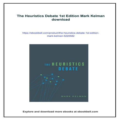 The Heuristics Debate 1st Edition Mark Kelman | PDF