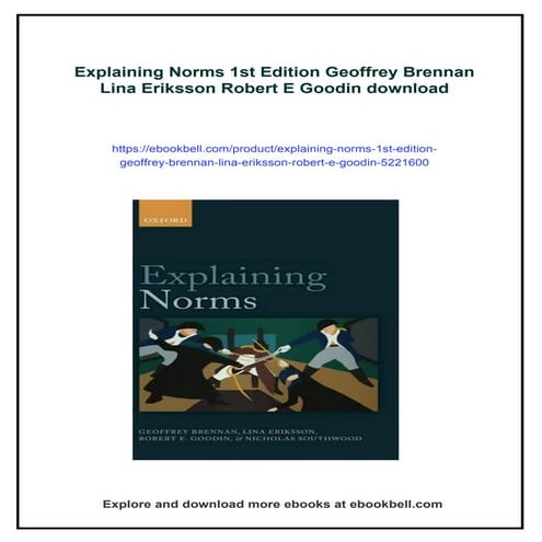 Explaining Norms 1st Edition Geoffrey Brennan Lina Eriksson Robert E ...