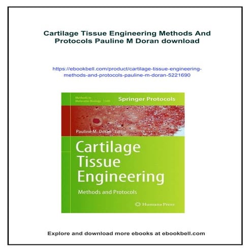 Cartilage Tissue Engineering Methods And Protocols Pauline M Doran | PDF