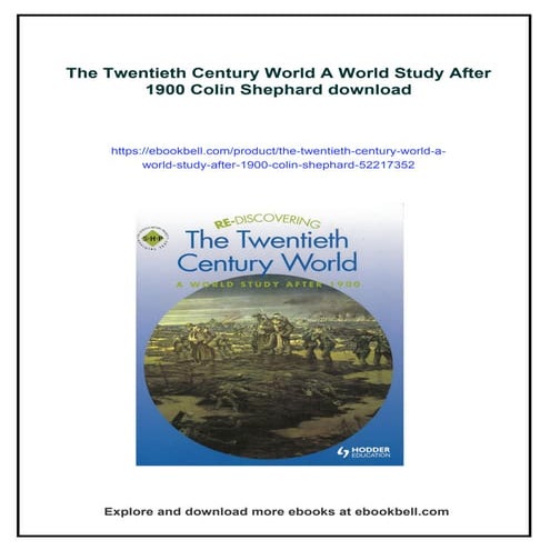 The Twentieth Century World A World Study After 1900 Colin Shephard | PDF