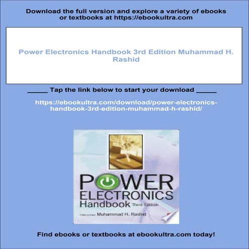 Power Electronics Handbook 3rd Edition Muhammad H. Rashid | PDF
