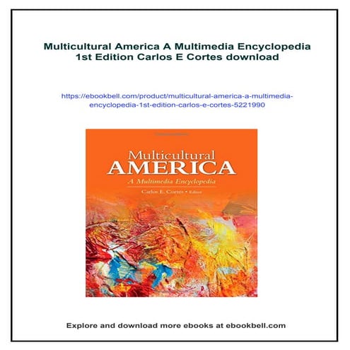Multicultural America A Multimedia Encyclopedia 1st Edition Carlos E ...