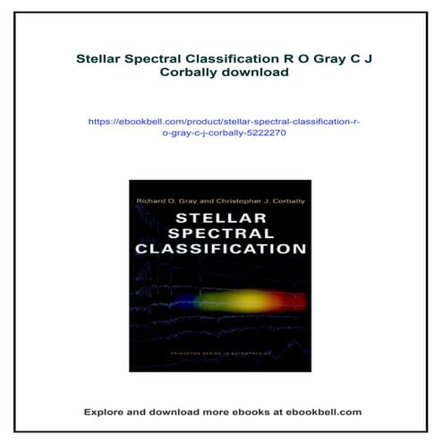 Stellar Spectral Classification R O Gray C J Corbally | PDF