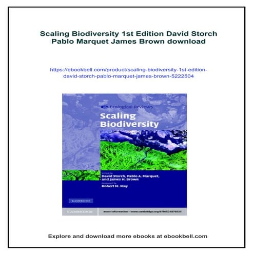 Scaling Biodiversity 1st Edition David Storch Pablo Marquet James Brown ...
