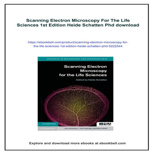 Scanning Electron Microscopy For The Life Sciences 1st Edition Heide ...