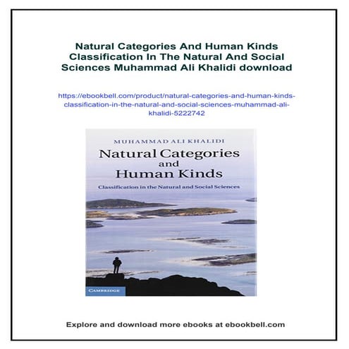 Natural Categories And Human Kinds Classification In The Natural And ...
