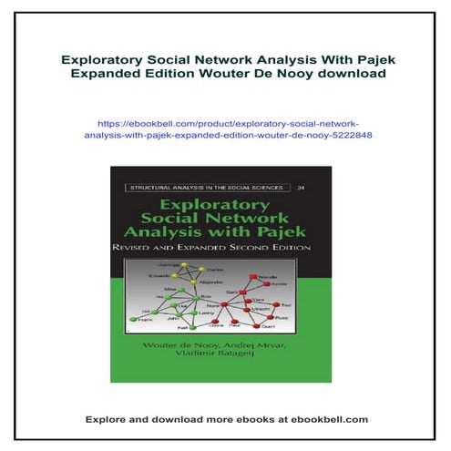 Exploratory Social Network Analysis With Pajek Expanded Edition Wouter De Nooy | PDF