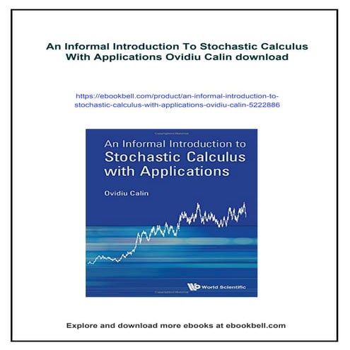 An Informal Introduction To Stochastic Calculus With Applications Ovidiu Calin Pdf