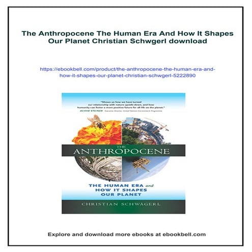 The Anthropocene The Human Era And How It Shapes Our Planet Christian ...