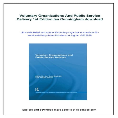 Voluntary Organizations And Public Service Delivery 1st Edition Ian ...