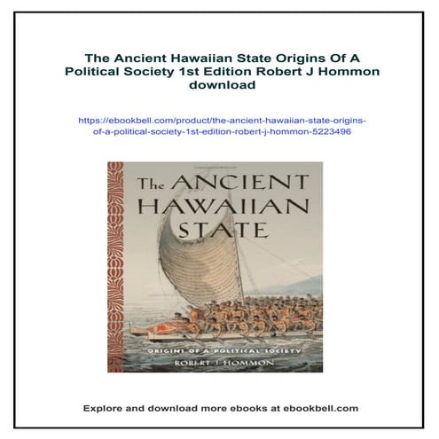 The Ancient Hawaiian State Origins Of A Political Society 1st Edition ...