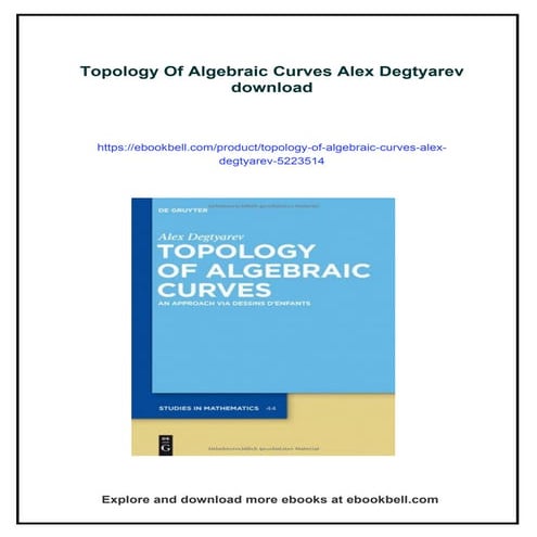Topology Of Algebraic Curves Alex Degtyarev | PDF