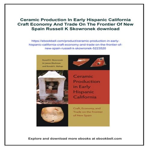 Ceramic Production In Early Hispanic California Craft Economy And Trade ...