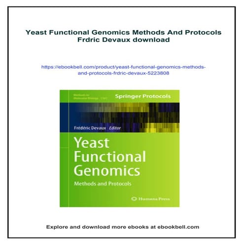Yeast Functional Genomics Methods And Protocols Frdric Devaux | PDF