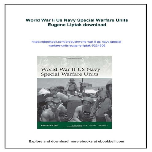 World War Ii Us Navy Special Warfare Units Eugene Liptak | PDF
