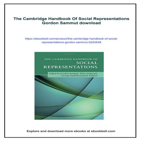 The Cambridge Handbook Of Social Representations Gordon Sammut | PDF