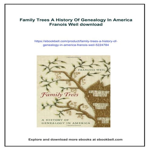 Family Trees A History Of Genealogy In America Franois Weil | PDF