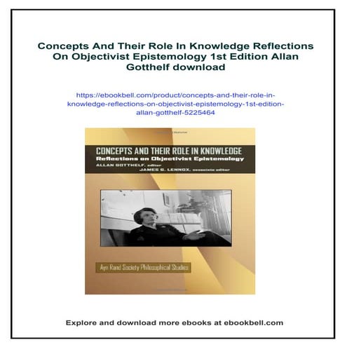 Concepts And Their Role In Knowledge Reflections On Objectivist ...