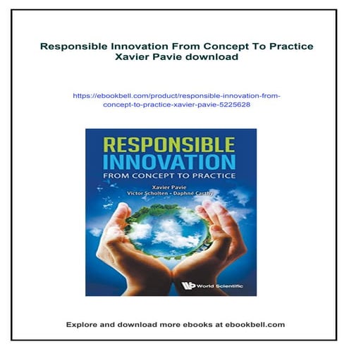 Responsible Innovation From Concept To Practice Xavier Pavie Pdf