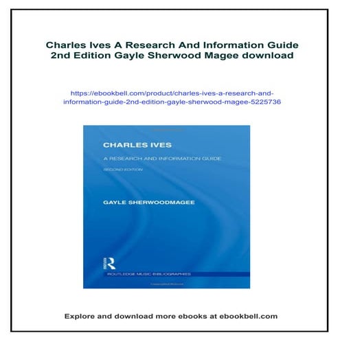Charles Ives A Research And Information Guide 2nd Edition Gayle ...