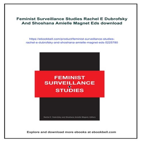 Feminist Surveillance Studies Rachel E Dubrofsky And Shoshana Amielle ...
