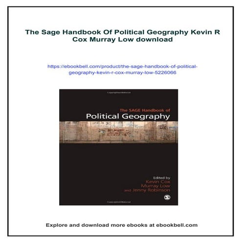 The Sage Handbook Of Political Geography Kevin R Cox Murray Low | PDF