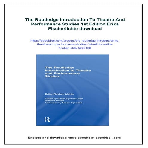 The Routledge Introduction To Theatre And Performance Studies 1st ...