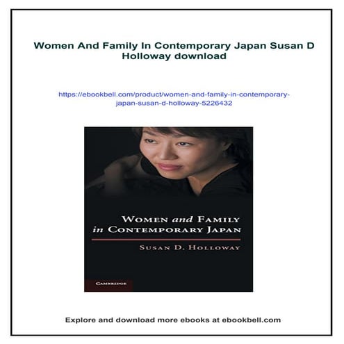 Women And Family In Contemporary Japan Susan D Holloway | PDF
