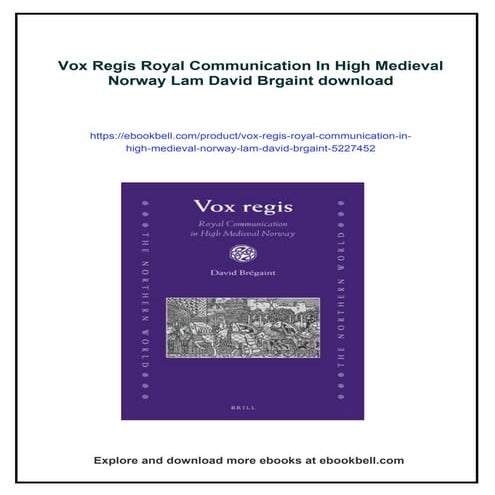 Vox Regis Royal Communication In High Medieval Norway Lam David Brgaint ...