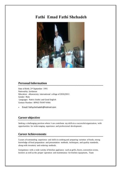 Sample Chef cv For Overseas Jobs sample-chef-cv-for-overseas-jobs