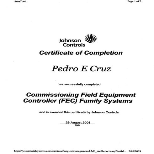 Specialized Training - Johnson Controls | PDF