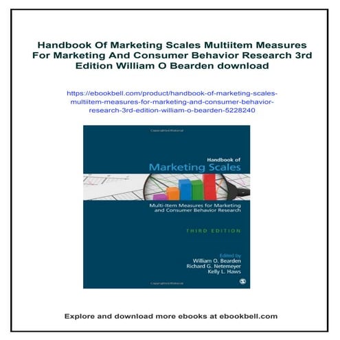Handbook Of Marketing Scales Multiitem Measures For Marketing And ...