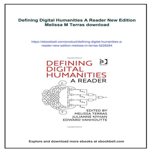 Defining Digital Humanities A Reader New Edition Melissa M Terras | PDF