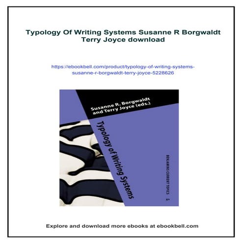 Typology Of Writing Systems Susanne R Borgwaldt Terry Joyce | PDF