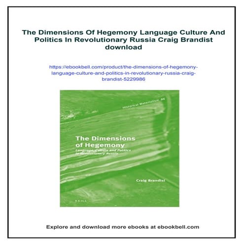 The Dimensions Of Hegemony Language Culture And Politics In ...