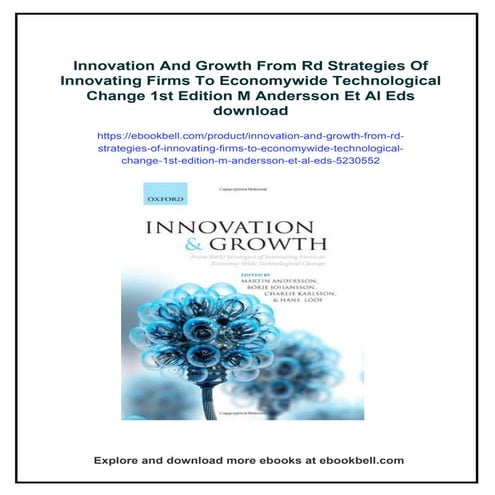 Innovation And Growth From Rd Strategies Of Innovating Firms To Economywide Technological Change ...