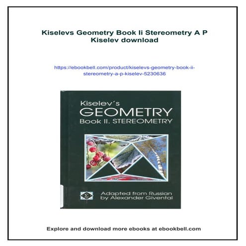 Kiselevs Geometry Book Ii Stereometry A P Kiselev | PDF