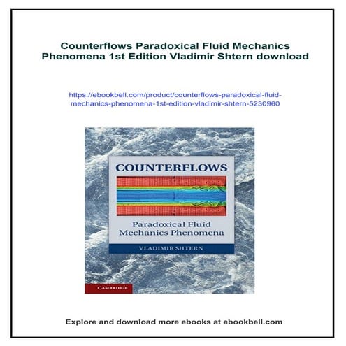 Counterflows Paradoxical Fluid Mechanics Phenomena 1st Edition Vladimir ...