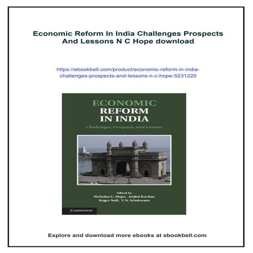 Economic Reform In India Challenges Prospects And Lessons N C Hope | PDF