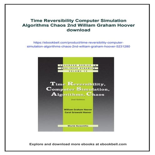 Time Reversibility Computer Simulation Algorithms Chaos 2nd William Graham Hoover | PDF